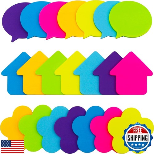 (21 Pad) Shape Sticky Notes, Self-Stick Notes, Daisy Bubble Arrow, Easy ...