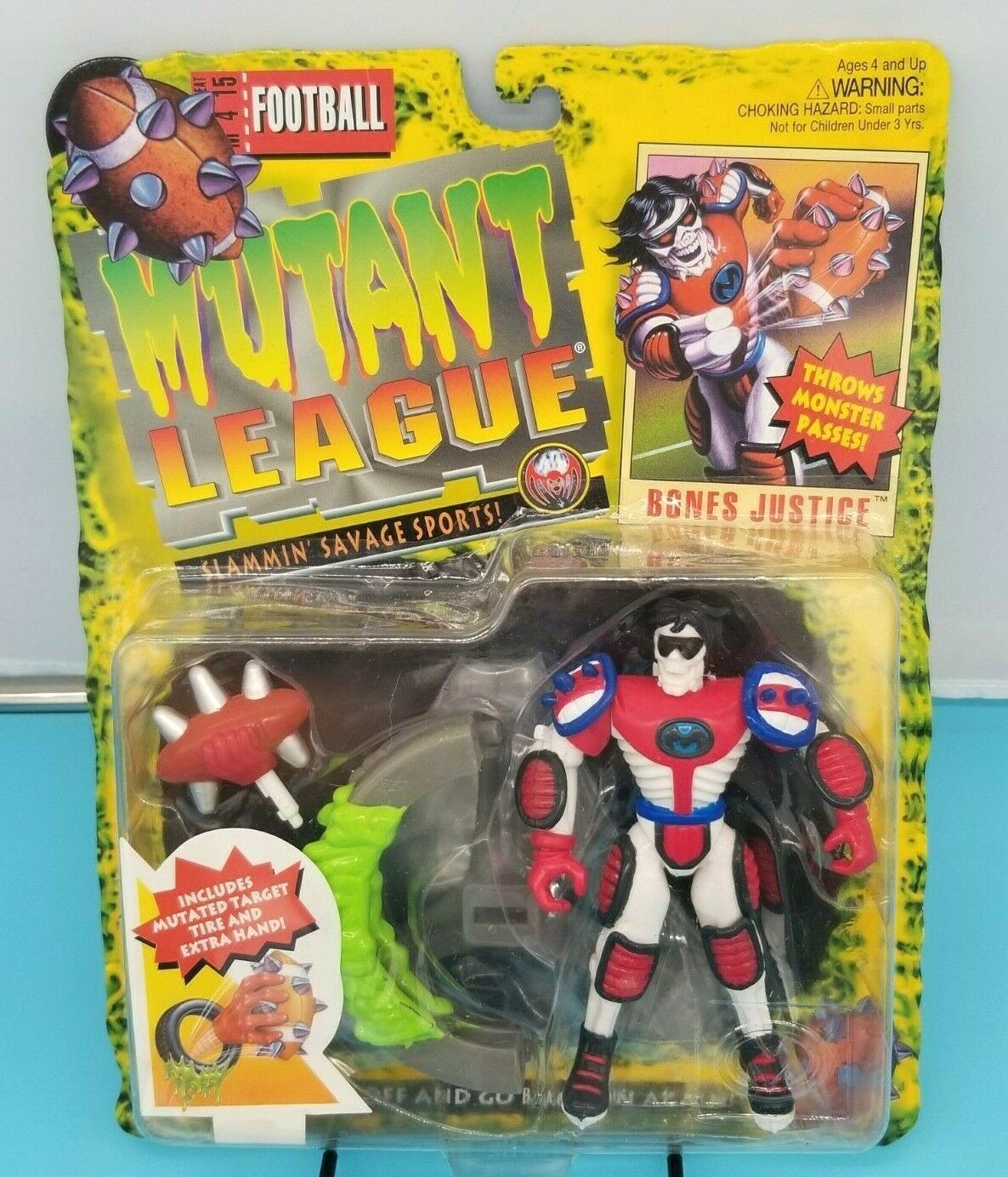 Vintage 1994 Mutant League Football Bones Justice Galoob Figure for ...
