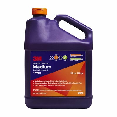 3M Perfect-It Gelcoat Medium Cutting Compound + Wax Quart 3.7L 36107 ...