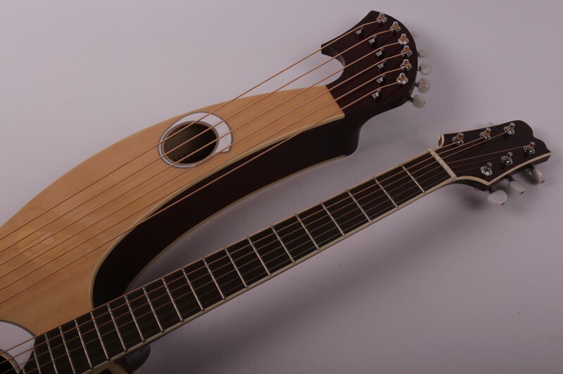 Double Neck Harps 12+8 string Electric Acoustic Harp Guitar with EQ and ...