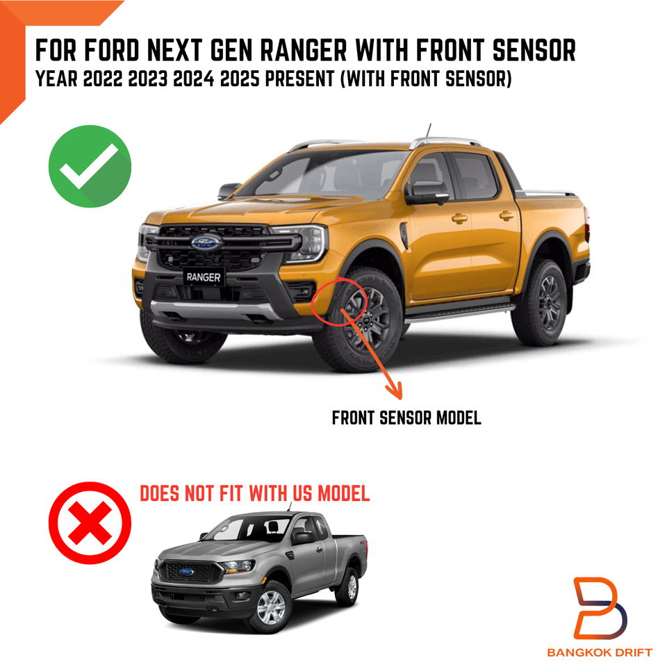 2022-2024 Ford Ranger P703 PY Raptor Style Fender Flares Arch Fit Front ...