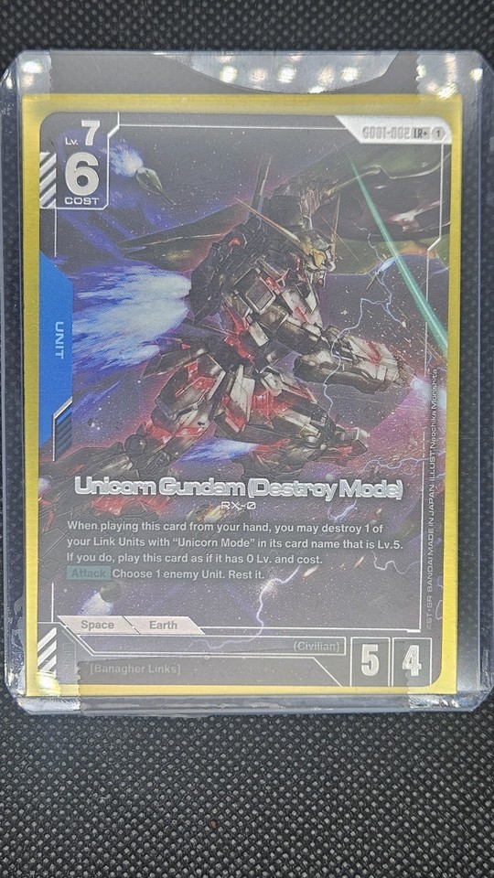 Gundam Card Game Newtype Rising Unicorn Gundam GD01-002 LR+ Holo Foil x1 | eBay