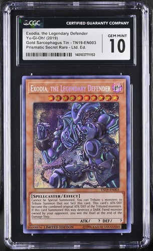 Exodia, The Legendary Defender Secret Yu-Gi-Oh! Card TN19-EN003 CGC 10 ...
