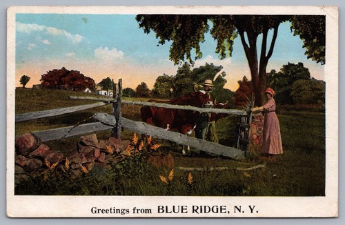 Greetings from Blue Ridge NY Adirondacks Essex Co. Farm Scene Postcard ...