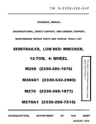 Military Trailer & Semitrailer TM/TB Manual Set – M416 M762 M716 M269 ...