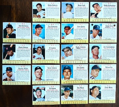 1963 Post Cereal Baseball Card Lot of 36 Different - Very Low to Low ...