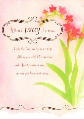 Encouragement Praying Prayer For You Pink Watercolor Christian Greeting ...
