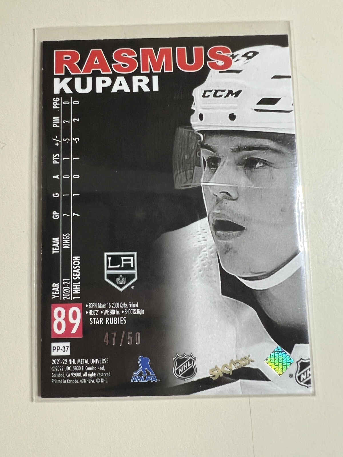 2021 Skybox Metal Universe 1998-99 Retro Star Rubies /50 Rasmus Kupari ...