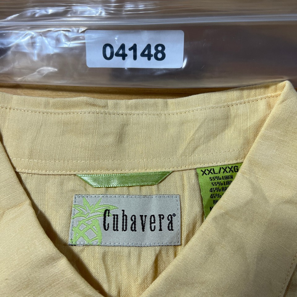 Cubavera Men's Size XXL Sahara Sun Linen Blend Short Sleeve Cuban Shirt ...