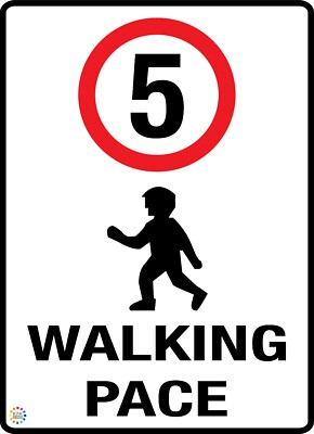 Walking Pace 5 Kph Shared Zone Sign/Sticker in Various Size & Materials ...