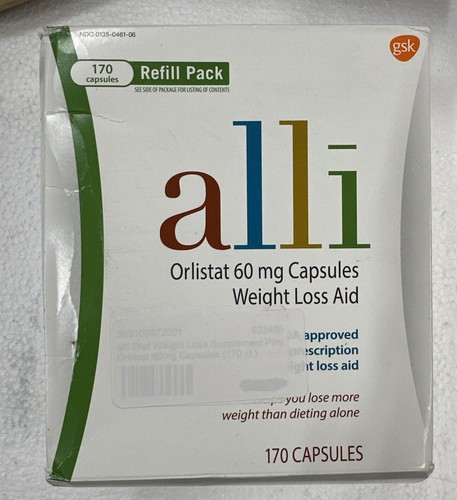 alli Orlistat 60 mg. Weight Loss Aid, 170 Capsules FDA AP BLOCK FAT 12/ ...