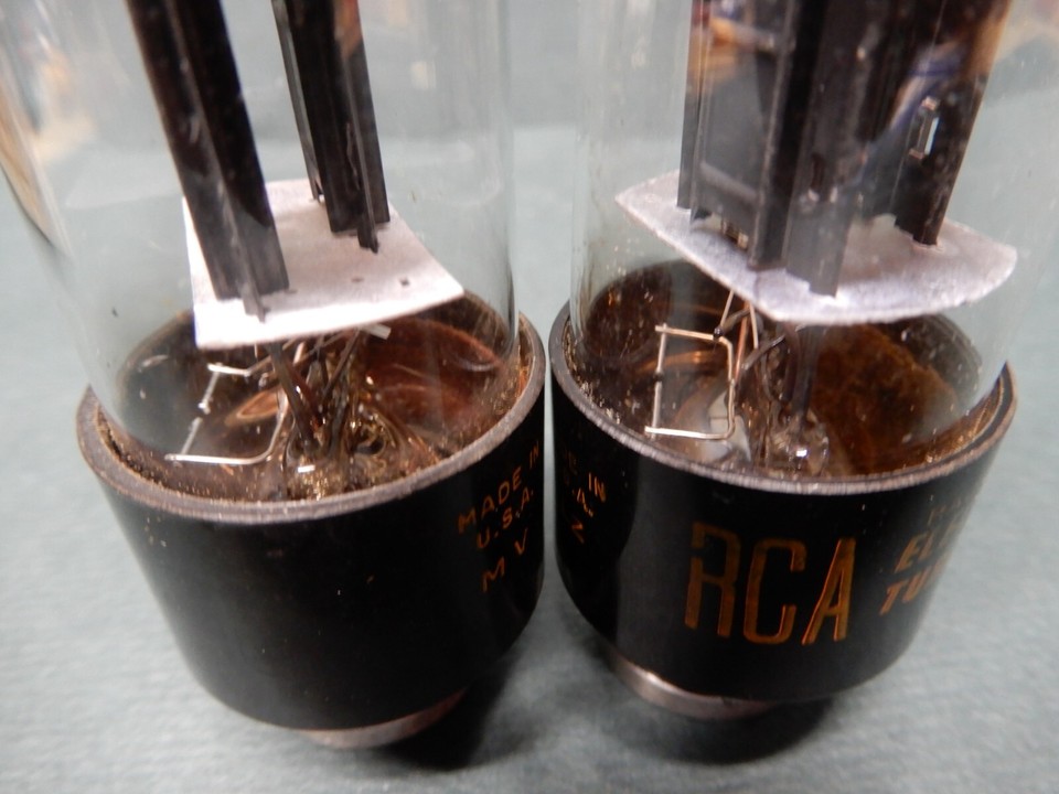 RCA 6SN7 Black Plate Red Logo Vacuum Tubes (2) Amplitrex Tested Lower ...