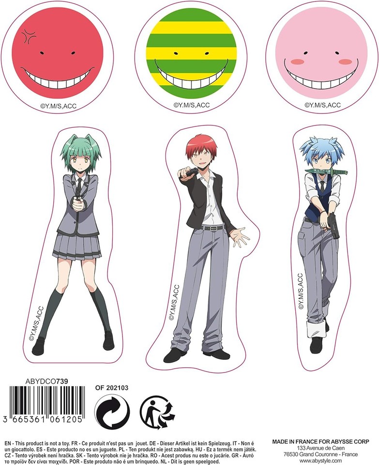 ABYstyle ASSASSINATION CLASSROOM - Koro - Stickers 16x11cm / 2 Sheets ...