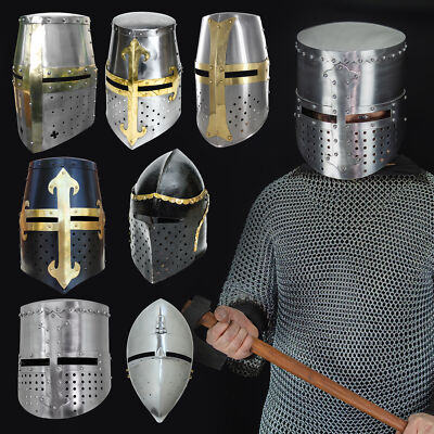 Medieval Knights Templar Crusader Helmets Collection: Forged Carbon Steel, Brass | eBay