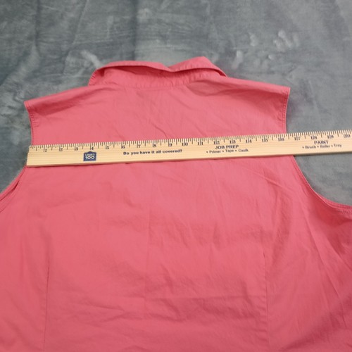 Lane Bryant Top Womens 24 26 Sleeveless Pink Blouse Collared Hook & Eye ...
