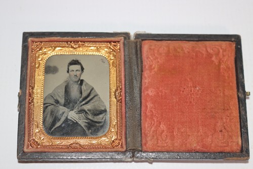 Antique Photo Tin Type Daguerreotype Ambrotype of Man in BLANKET ...