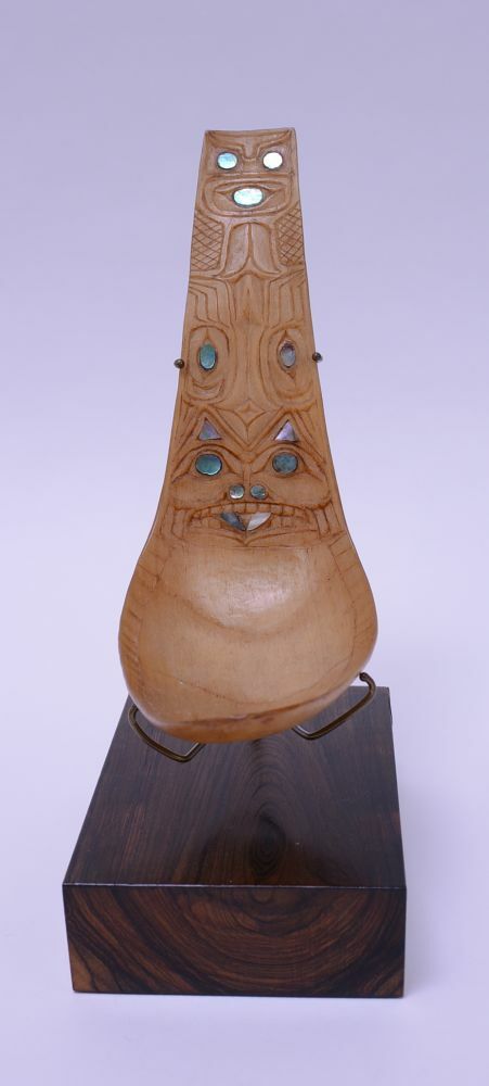 Tlingit Carved Mount Carved and Inlaid Horn Potlatch Spoon. c. 1900 | eBay