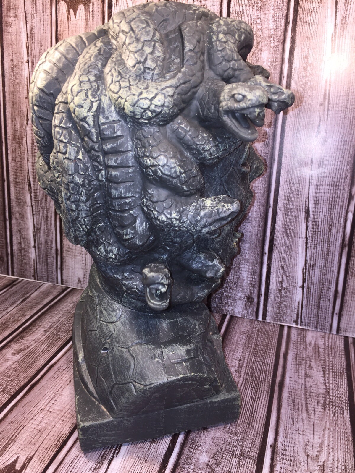Halloween Prop Medusa Head Bust Moving Snakes Motion Activated Light Up ...