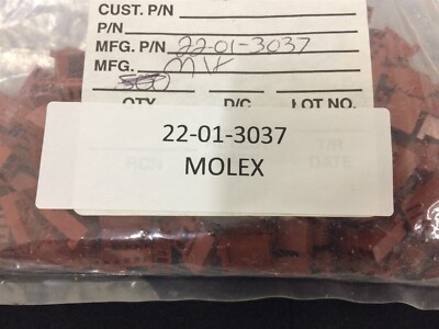 22-01-3037 MOLEX 0022013037 CONN RCPT HSG 3POS 2.54MM 25 PIECES | eBay
