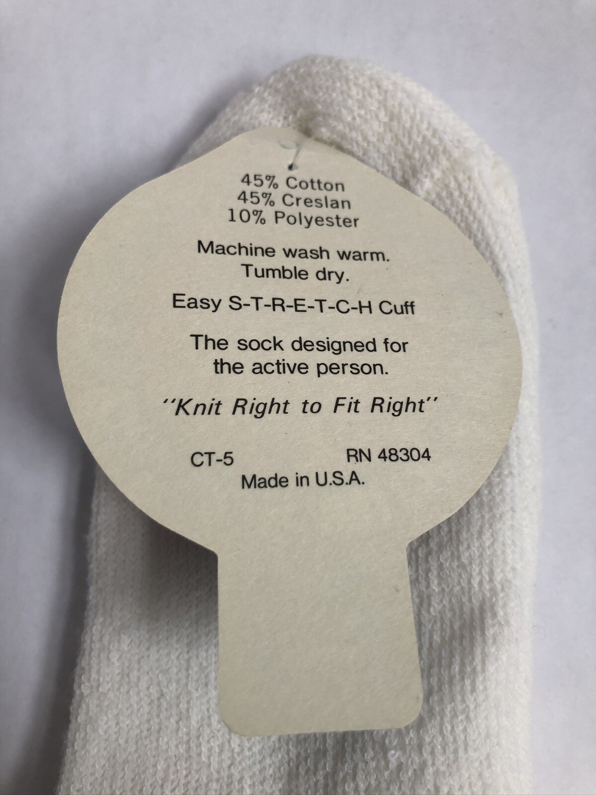 PLUSH terry turn cuff action sport socks 45% creslan vtg NWT girls size ...