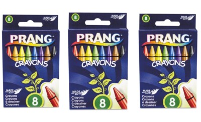 (3) New Prang Crayons 8 Packs Made with Soy Dixon Ticonderoga Company ...