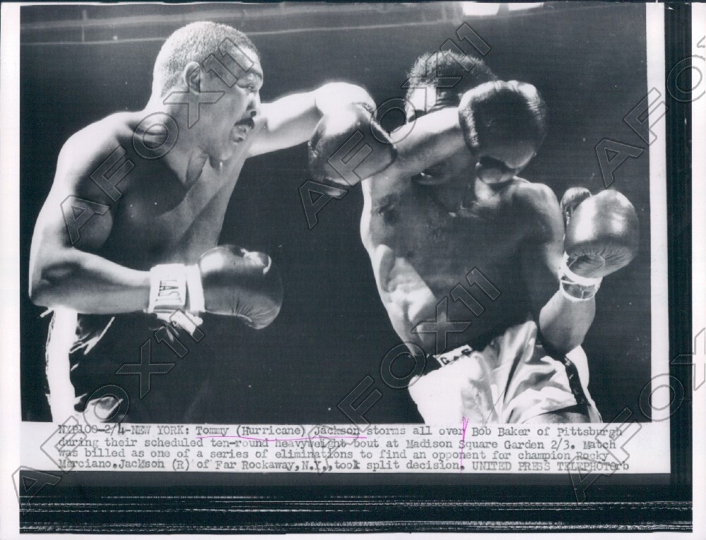 1956 Boxer Tommy Hurricane Jackson vs Bob Baker Press Photo | eBay