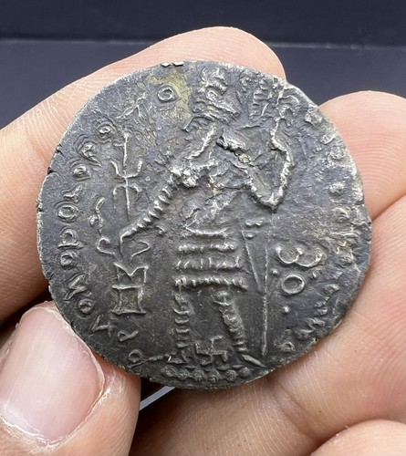 Ancient Silver Drachm Coin from the Alkhan and Hephthalite Coinage ...