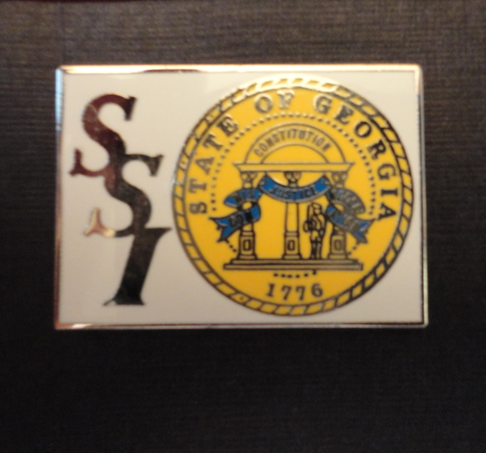 Official State of Georgia SSI - Lapel Pin Set - Red Blue White & Yellow ...