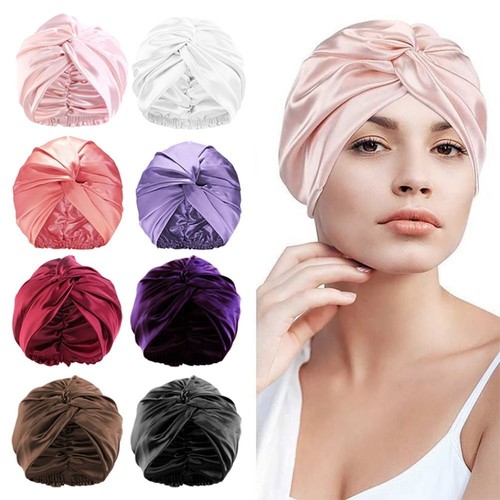 Cross Twist Satin Bonnet Double Layer Night Hair Hat New Sleep Cap ...