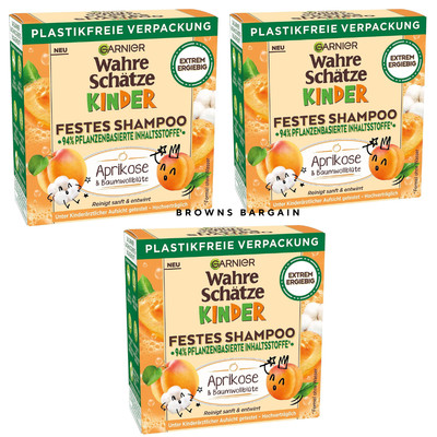 3 x 60g Garnier Solid Kinder Apricot Shampoo bar for Kids Sensitive ...
