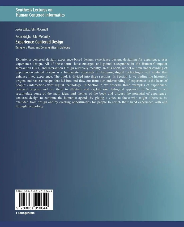 John McCarthy (u. a.) | Experience-Centered Design | Taschenbuch | Englisch | xv | eBay.de