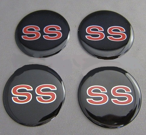 Red SS SUPER SPORT WHEEL RALLY STEERING Center Cap DECALS emblems ...