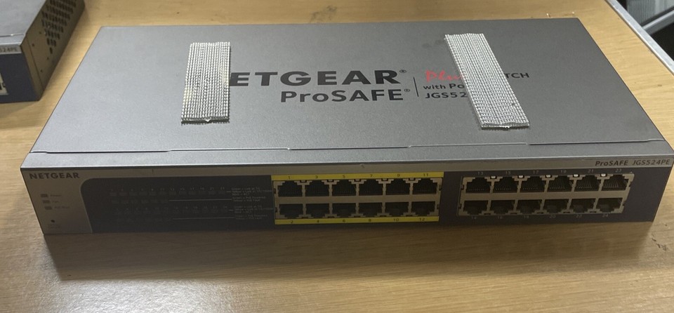 Netgear JGS524PE ProSafe Plus 24-Port Gigabit Switch w/12-Ports PoE | eBay