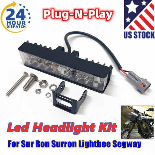 LED Headlight Bar Kit For Sur Ron Surron Lightbee Segway Blinder Plug N ...