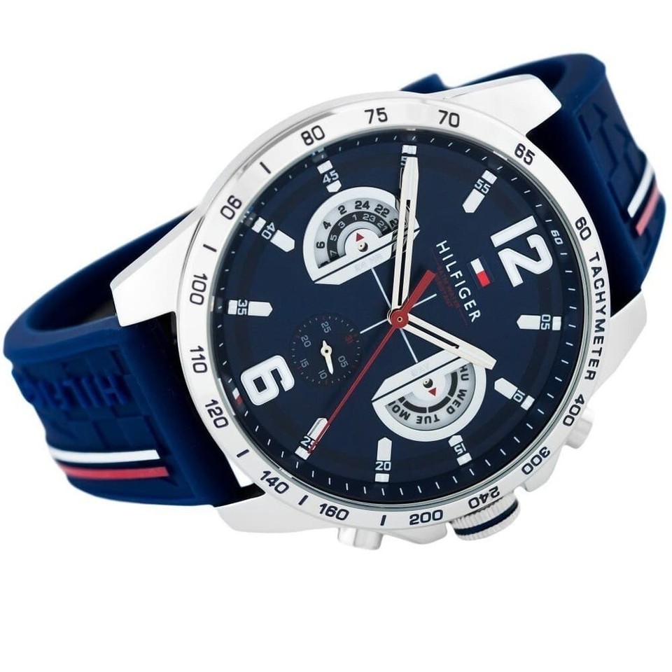 Tommy Hilfiger Men's Watch 1791476, Black Dial Stainless Steel, New w ...