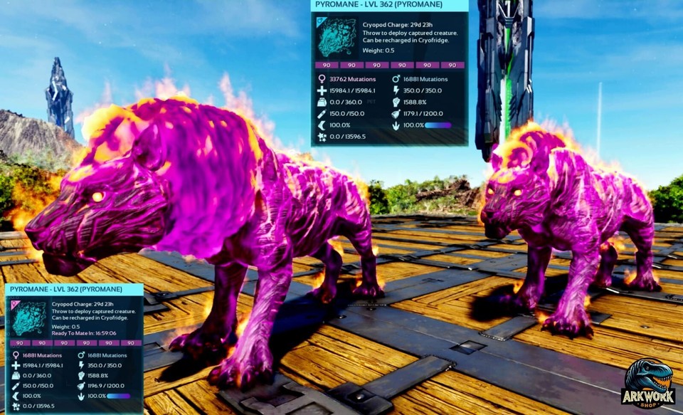 🦖ARK Survival Ascended Pyromane Top Stats PVE PS5/XBOX/PC | eBay