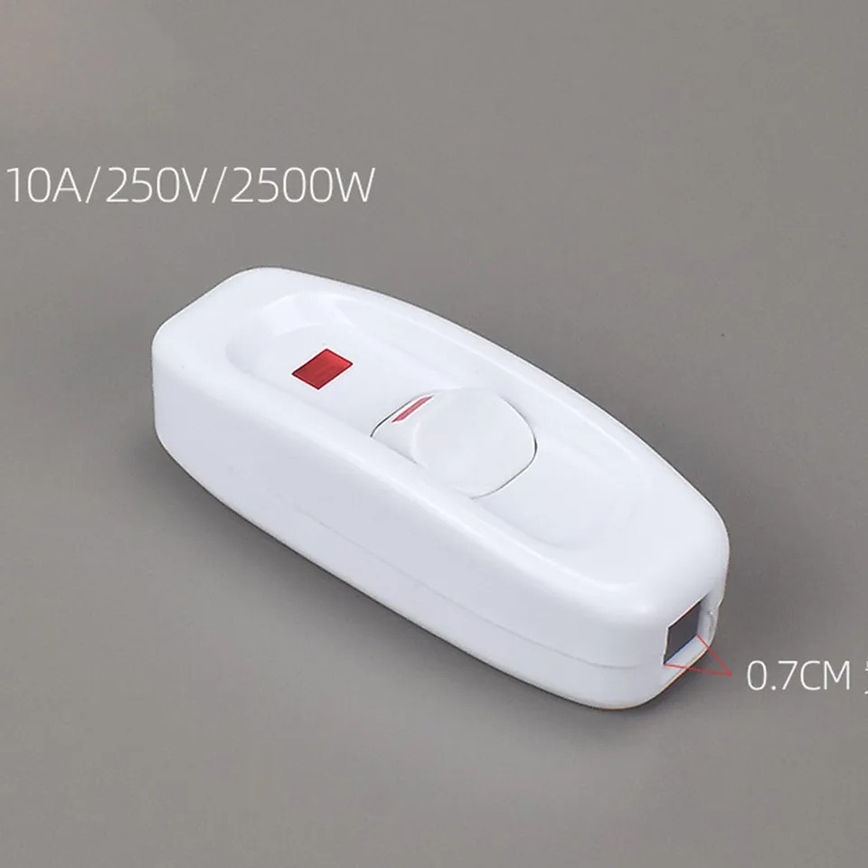 250V 10A Inline ON/OFF Button Table Lamps Desk Light Cord Cable Switch ...