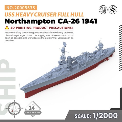 SSMODEL SS2000553S 1/2000 USS Northampton CA-26 Heavy Cruiser 1941 Full ...