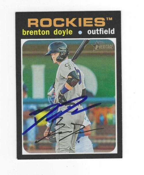 Signed BRENTON DOYLE Colorado Rockies 2020 Topps Heritage Minors Card ...