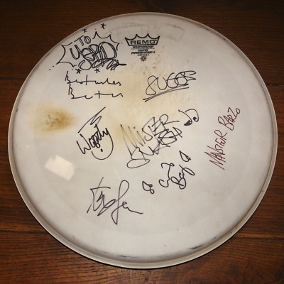 MADNESS FULLY AUTOGRAPHED HAND SIGNED CONCERT USED DRUM SKIN HEAD UAAC ...