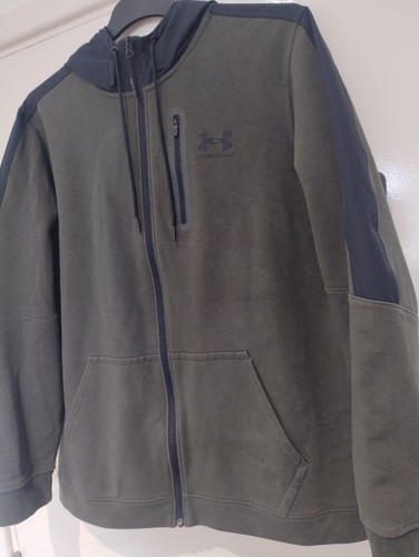 Under Armour Hoodie Men's Full Zip Threadborne Fleece Jacket Olive ...