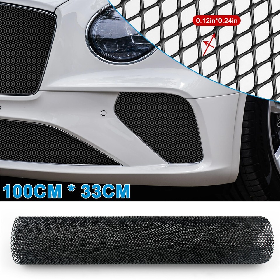Black Aluminum Mesh Grill Cover Car Bumper Fender Hood Vent Grille Net ...