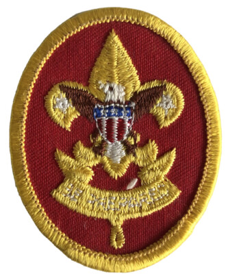 Boy Scouts of America BSA First Class Patch- GOLD Border- RED OVAL ...