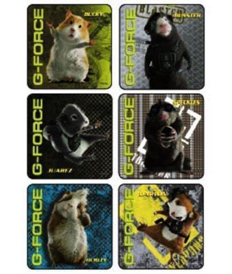 6 x Square Stickers ~ Photo Guinea G-Force Bucky Darwin Juarez Hurley ...