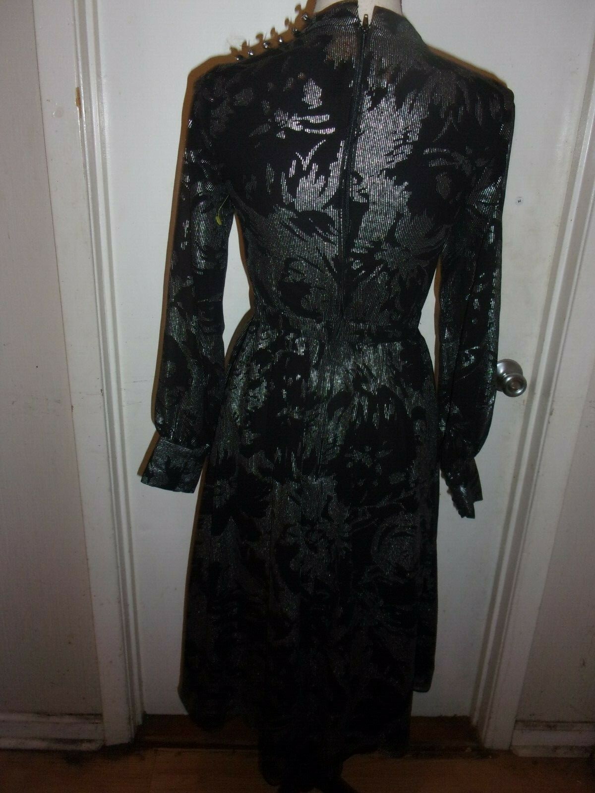 Modcloth Mesh Dress Long Sleeve Black & Silver sizes XXS, S, M (B146 ...