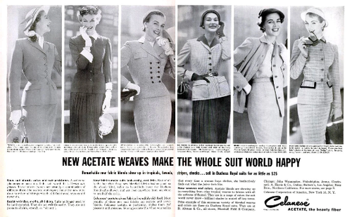 1940s-1950s Women's Fashion Ads Vintage Business Suit Office Art ...