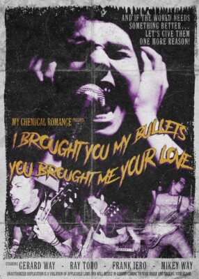 My Chemical Romance 8x11 Concert Tour Poster I Brought You My Bullets ...