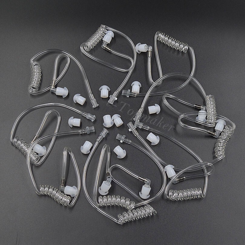 10Pcs Clear Acoustic Tube for Two Way Radio Earpiece Earphone Headset ...