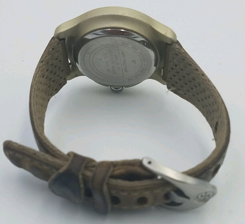 Timex CR 1612 Women's Beige Stainless Steel Case and Genuine Leather ...