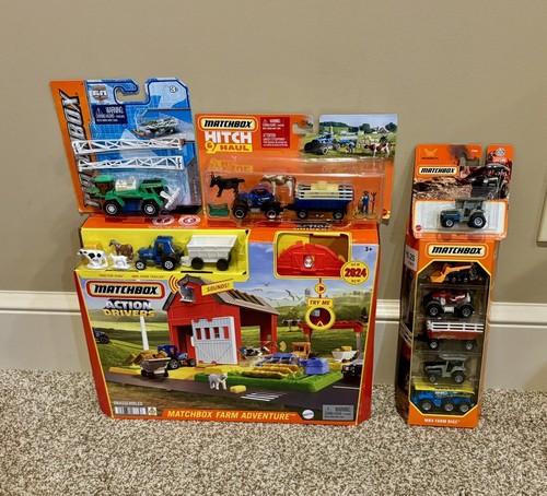 HUGE GIGANTIC Matchbox Farm Adventure 5 Pack Crop Sprayer Animals Lot ...